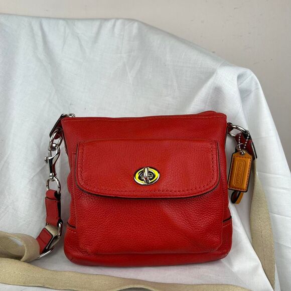 Coach | Bags | Coach Red Leather Swing Pack Crossbody Bag Purse | Poshmark